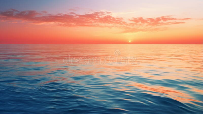 Breathtaking Sunset Over the Ocean Stock Illustration - Illustration of ...