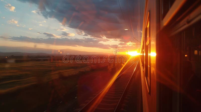 A Breathtaking Sunset Paints the Sky from the Panoramic Windows of the ...