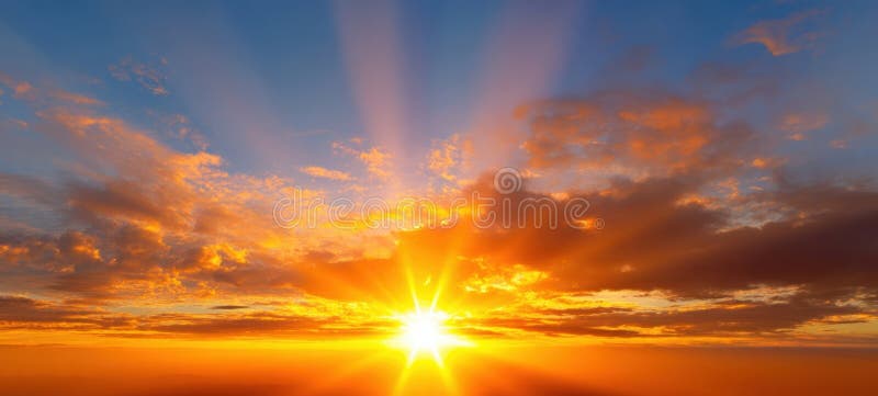 The Breathtaking Sunset Radiating Vibrant Colors Over a Tranquil ...