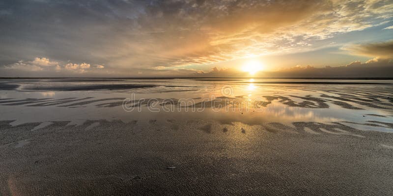 Breathtaking Sunset Scenery Over the Foamy Ocean Stock Photo - Image of ...