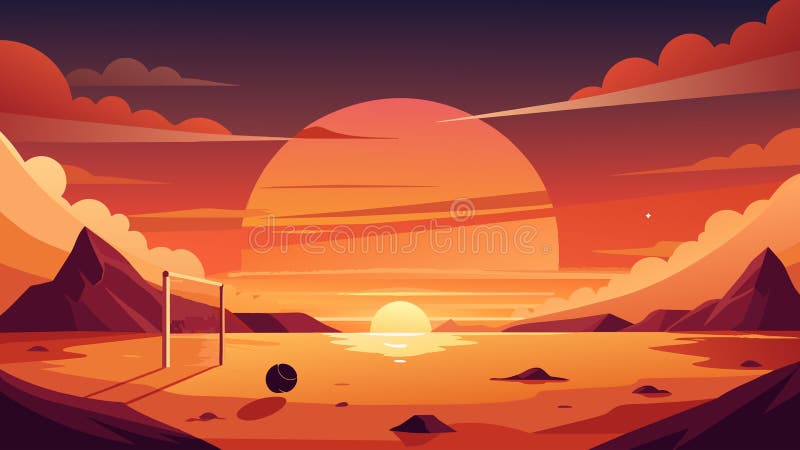 A Breathtaking Sunset Serves As the Backdrop for an Epic Game in the ...