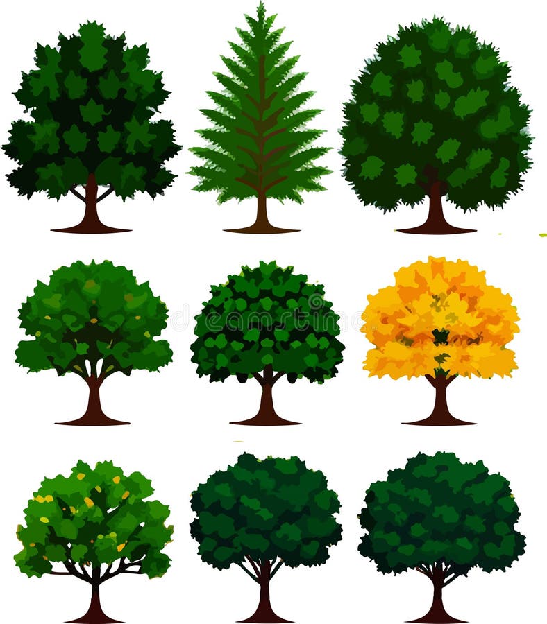 Breathtaking Trees Bushes Shrubs Seasesonal Vector Art Stock Vector ...