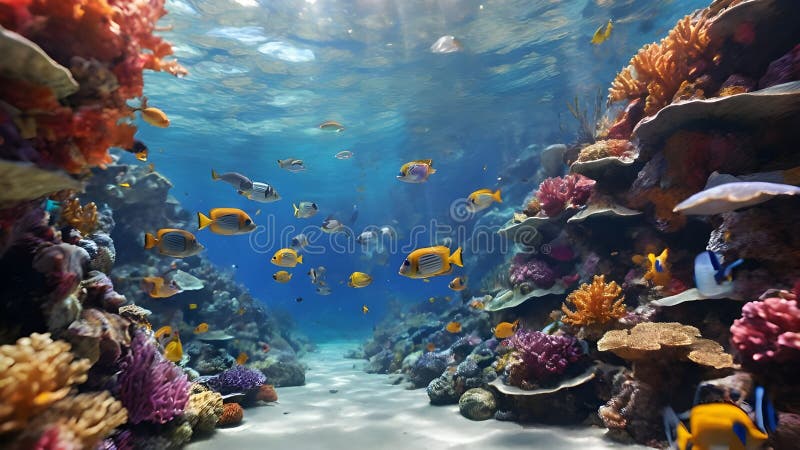 Breathtaking Underwater View of the Ocean Stock Illustration ...