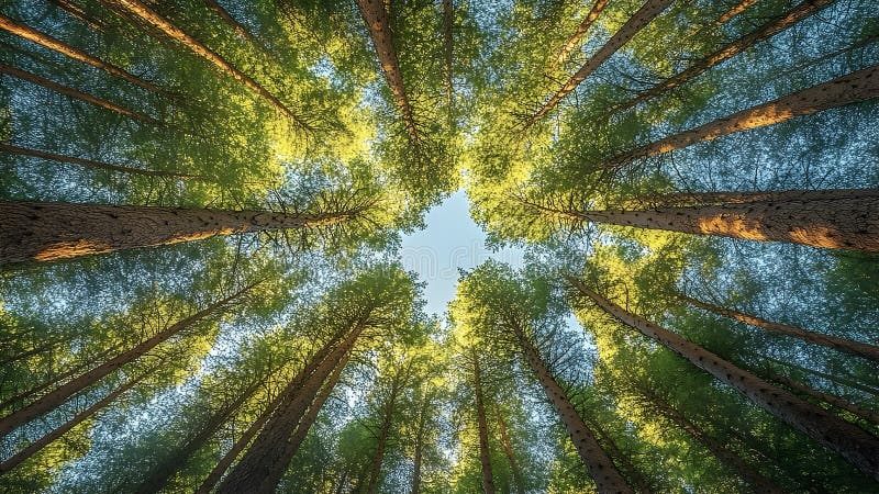 A Breathtaking Upward View from the Forest Floor, Capturing the ...
