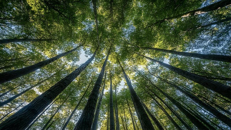 A Breathtaking Upward View from the Forest Floor, Capturing the ...