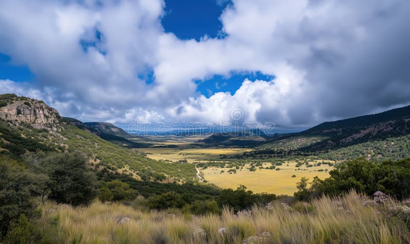Breathtaking Valley Landscape with Rolling Hills, Lush Greenery, and ...