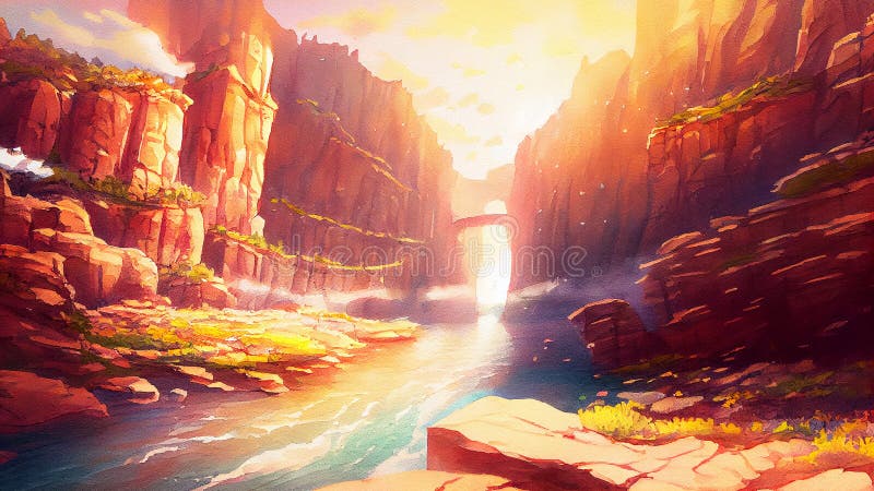 A Breathtaking View of a Canyon or Gorge with Towering Cliffs on Both ...