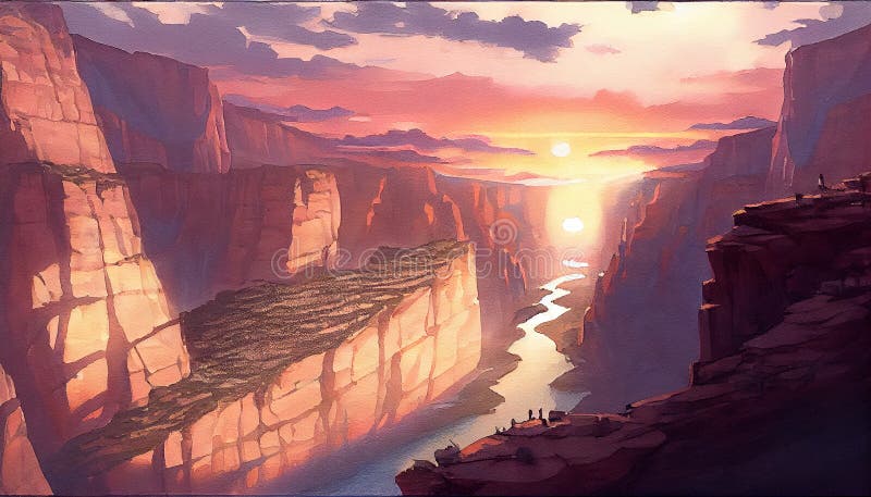 A Breathtaking View of a Canyon or Gorge with Towering Cliffs on Both ...