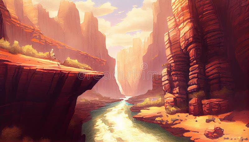 A Breathtaking View of a Canyon or Gorge with Towering Cliffs on Both ...