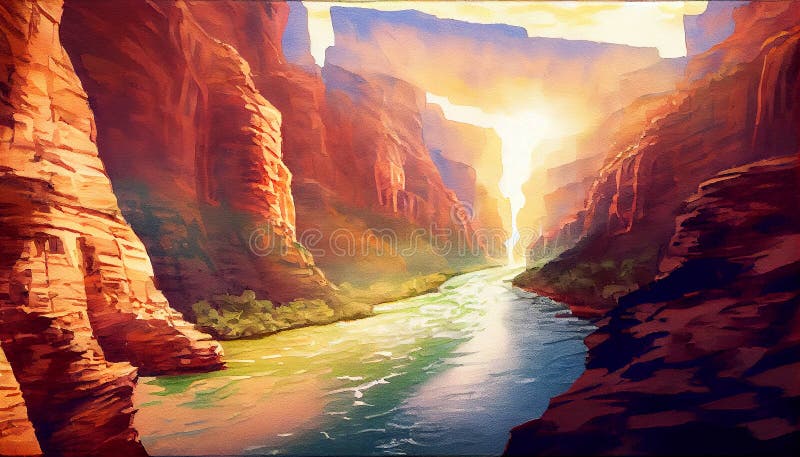 A Breathtaking View of a Canyon or Gorge with Towering Cliffs on Both ...