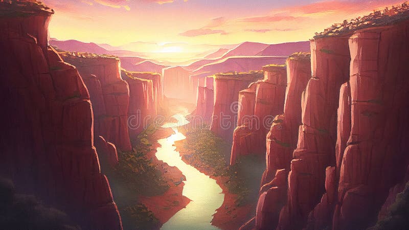 A Breathtaking View of a Canyon or Gorge with Towering Cliffs on Both ...