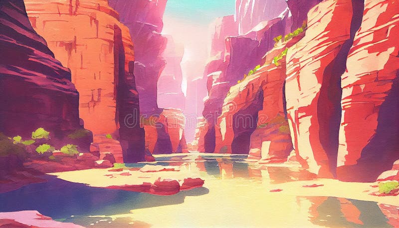 A Breathtaking View of a Canyon or Gorge with Towering Cliffs on Both ...