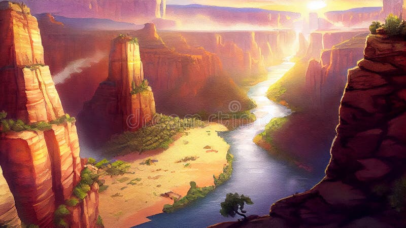 A Breathtaking View of a Canyon or Gorge with Towering Cliffs on Both ...