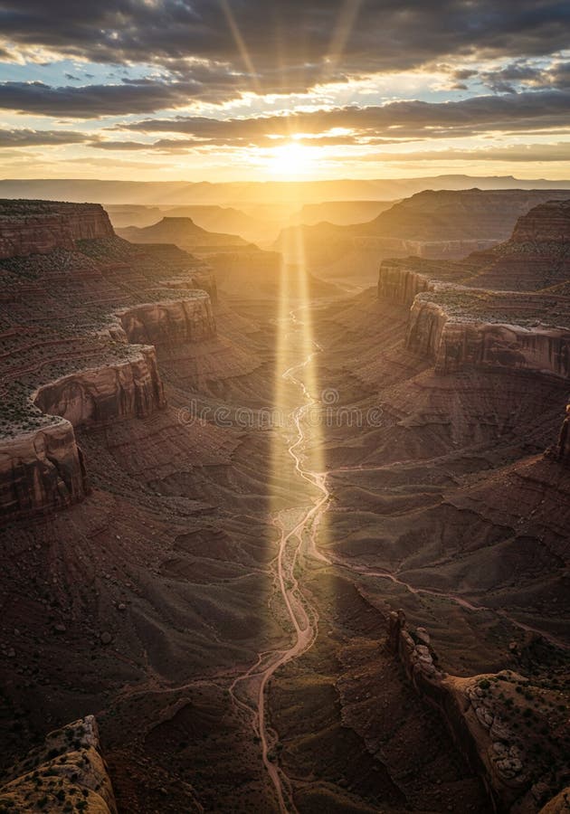 A Breathtaking View of a Canyon Landscape during Sunset, Possibly ...