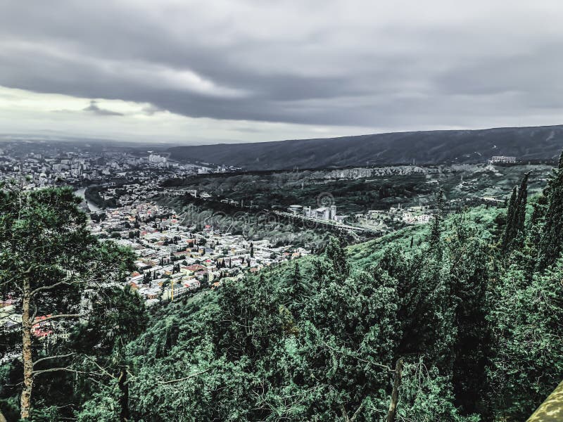 A Breathtaking View of the City from the Mtatsminda Park on Funicular ...
