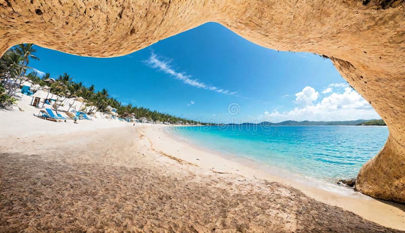 Breathtaking View of Clear Waters, Beautiful Sky, and Sunlit Beach ...