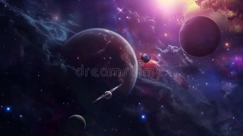 Celestial Planetscape in Deep Space Stock Image - Image of astronomy ...