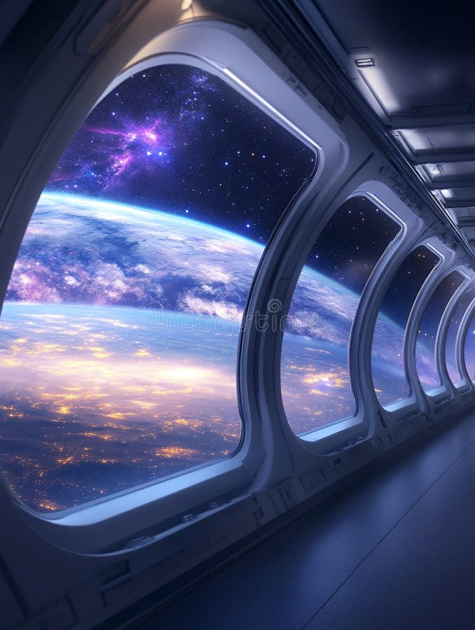 A Breathtaking View of Earth and the Cosmos from a Spacecraft Window ...