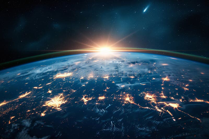 Breathtaking View of Earth from Outer Space, with Half the Globe ...