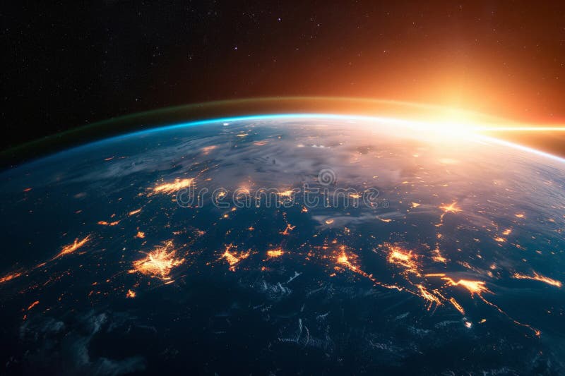 Breathtaking View of Earth from Outer Space, with Half the Globe ...