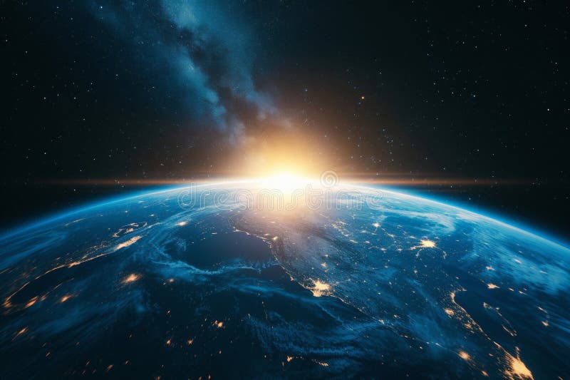 Breathtaking View of Earth from Outer Space, with Half the Globe ...