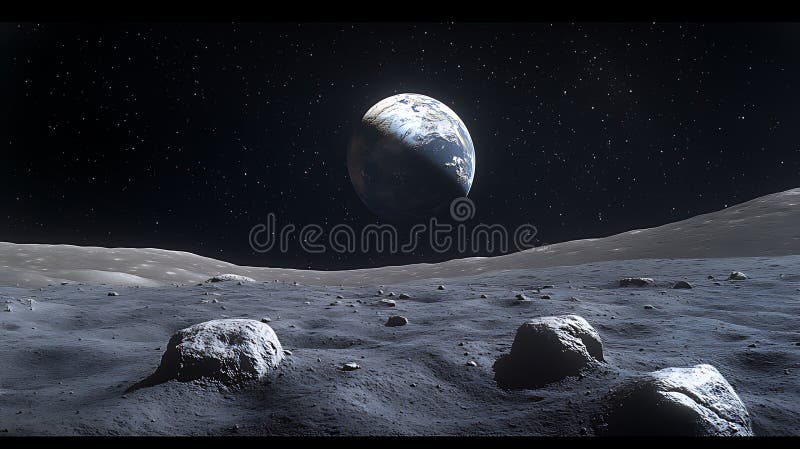 A Breathtaking View of Earth Rising Over the Lunar Surface, Captured ...