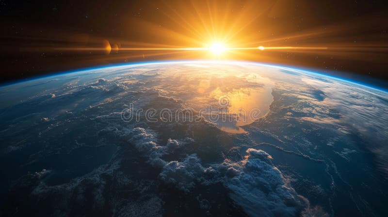 A Breathtaking View of Earth from Space, with Continents and Oceans ...