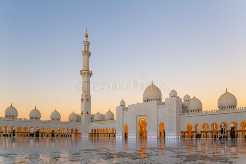 Grand Mosque Exterior View Sunset Domes Ornate Architecture Stock ... Grand Mosque Exterior View Sunset Domes Ornate Architecture Stock ...
