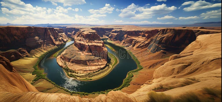 Breathtaking View of Horseshoe Bend with Winding Colorado River and ...