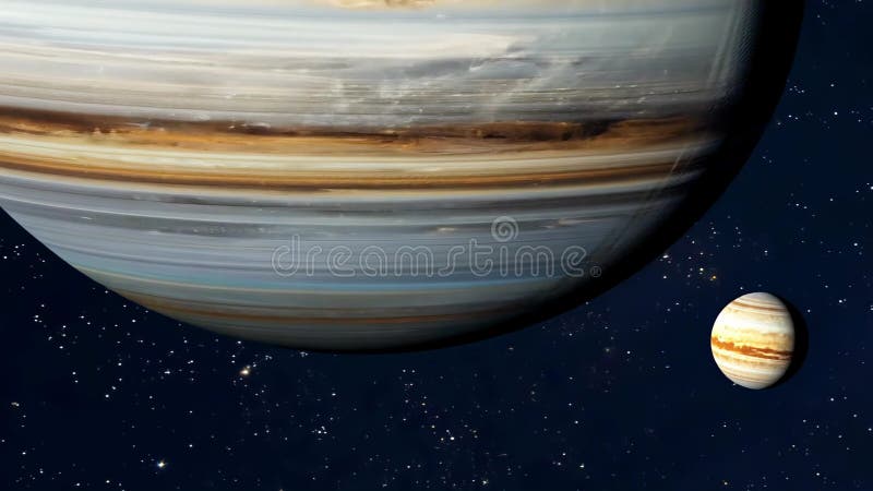 Breathtaking View of Jupiter and Its Moon Europa in Outer Space ...