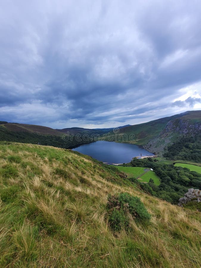 A Breathtaking View from Luggala Mountain Overlooking Lough Tay Stock ...