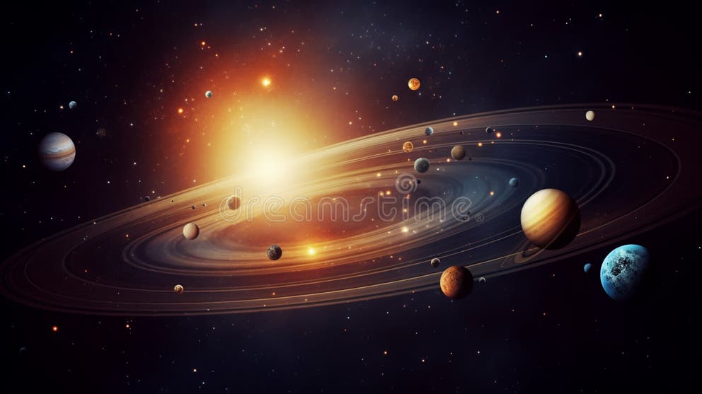 A Breathtaking View of the Majestic Solar System, AI Generative Stock ...