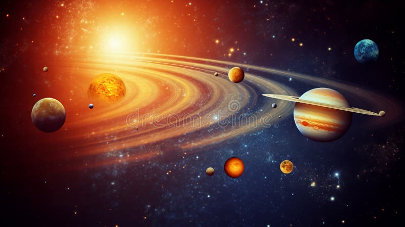 A Breathtaking View of the Majestic Solar System, AI Generative Stock ...