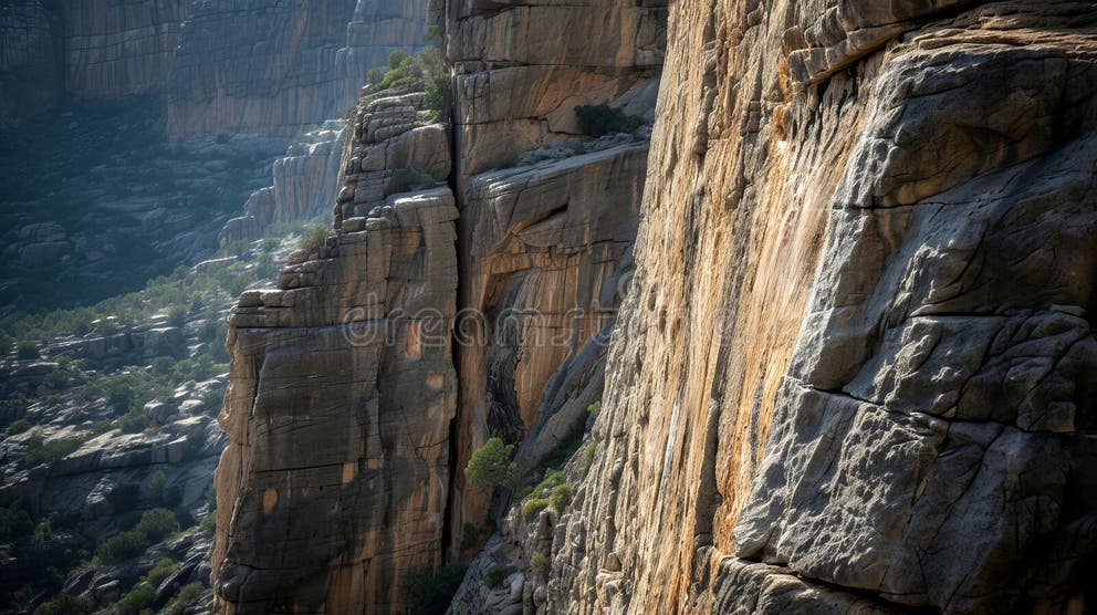 Breathtaking View of Massive Rock Cliffs with Intricate Patterns and ...