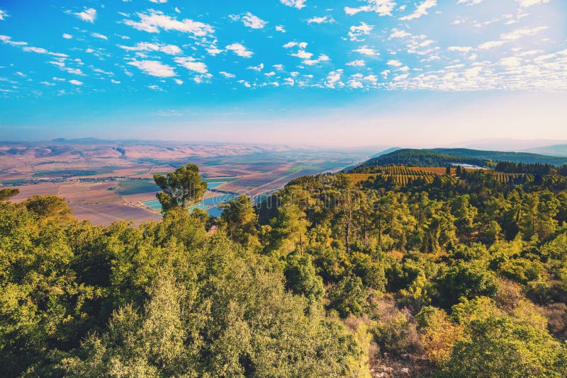 View from Mount Menara of the Valley in Northern Israel Stock Image ...