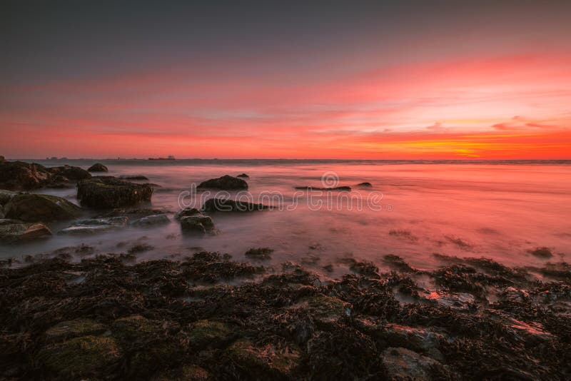 Breathtaking View of the Ocean at Sunset Captured in Vlissingen ...