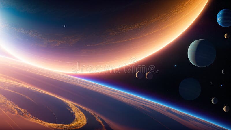 A Breathtaking View of a Planet with a Ring of Planets in the ...
