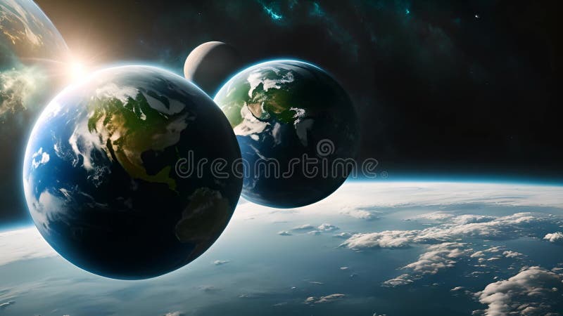 Stunning Planetary System with Multiple Earth-like Planets Stock Video ...