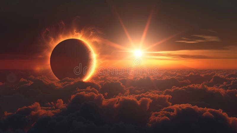 Breathtaking View of Solar Eclipse Above Clouds Stock Image - Image of clouds, spectacle: 314881169