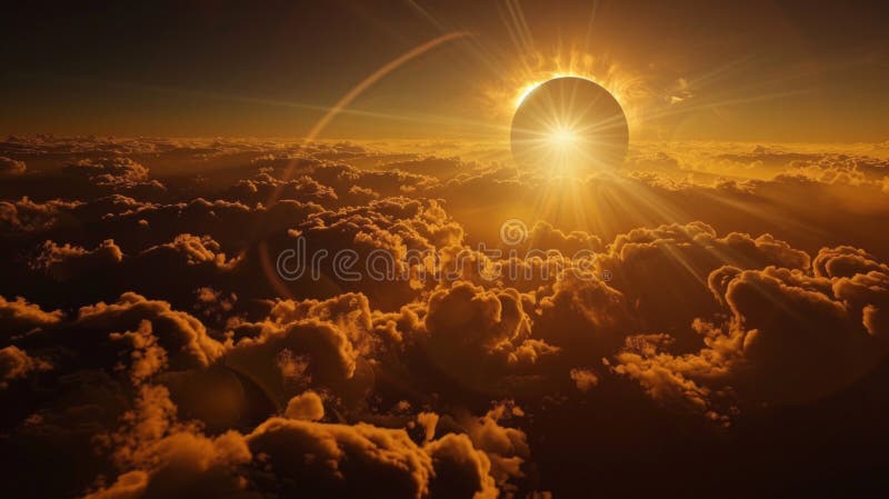 Breathtaking View of Solar Eclipse Above Clouds Stock Photo - Image of sunlight, body: 315628528