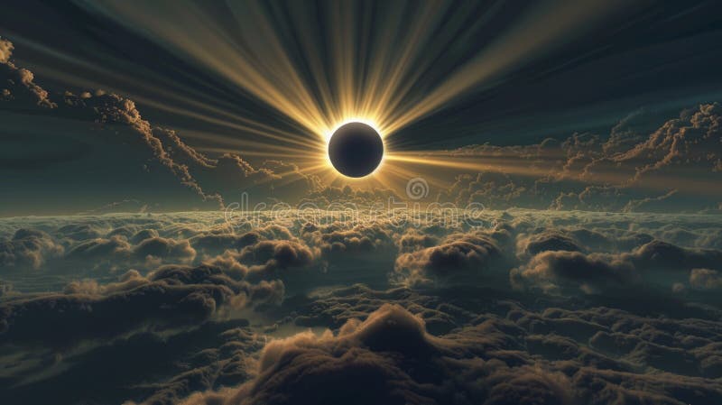 Breathtaking View of Solar Eclipse Above Clouds Stock Image - Image of ...