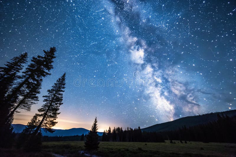 Starry Night Sky Spectacle stock illustration. Illustration of nature ...