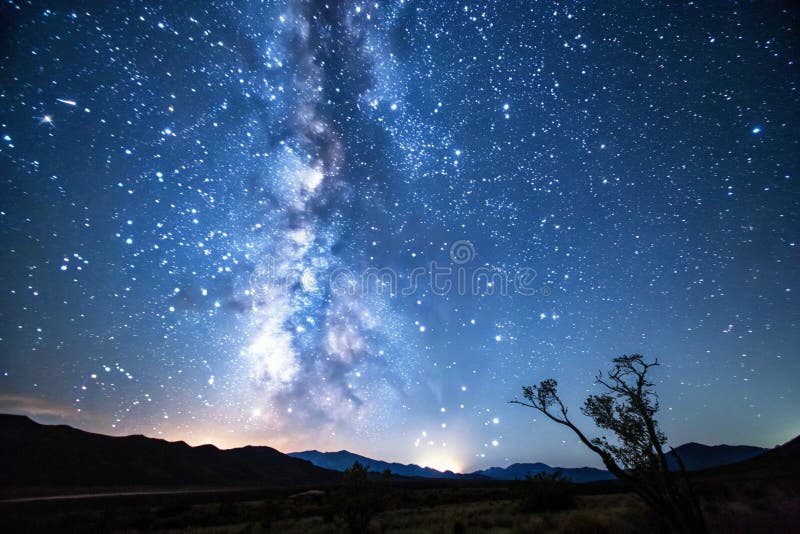 Starry Night Sky Spectacle stock illustration. Illustration of blue ...