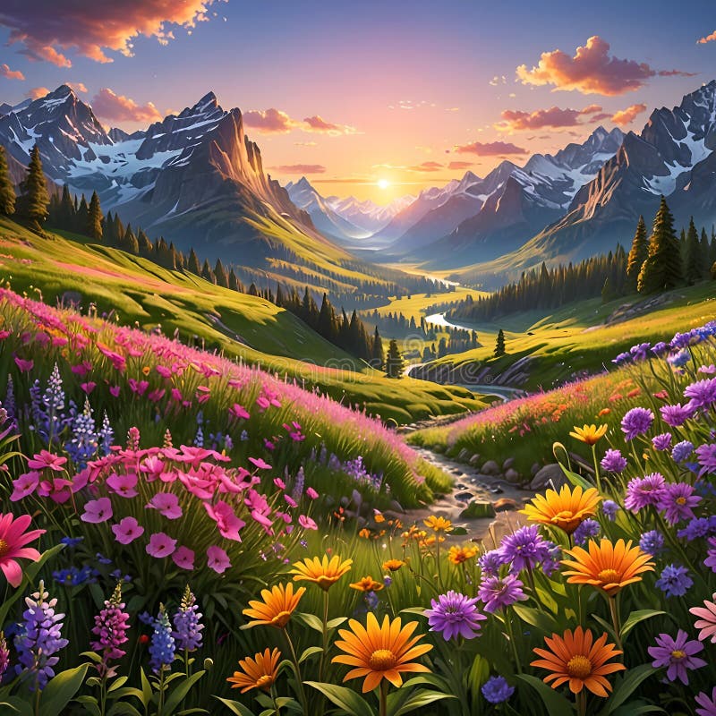 A Breathtaking View of the Sun Rising Over Towering Mountain Peaks ...