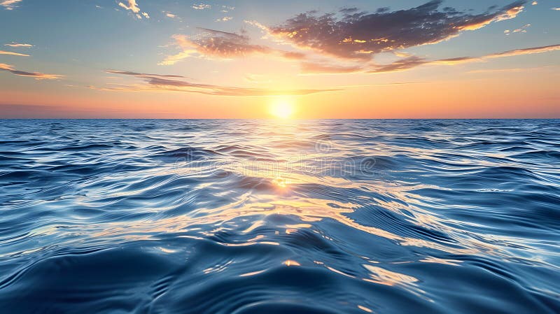 A Breathtaking View of the Sunrise Over the Ocean Stock Photo - Image ...