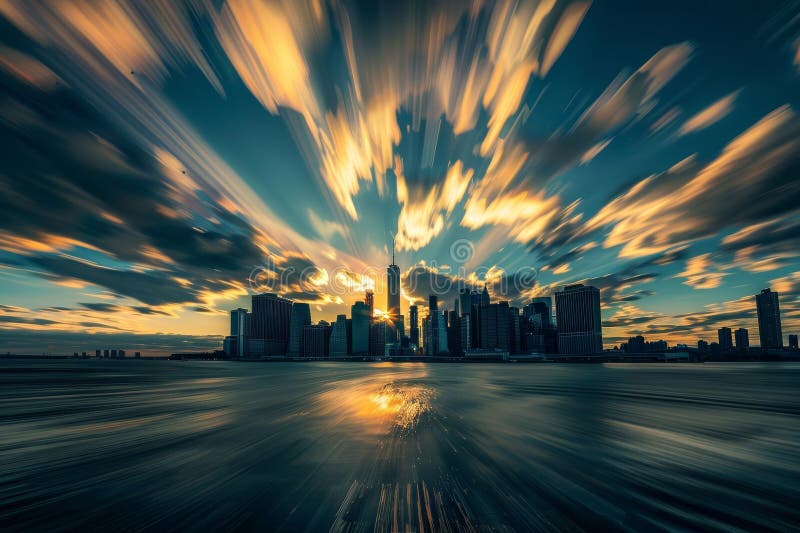 A Breathtaking View of the Toronto Skyline with Rapidly Moving Clouds ...