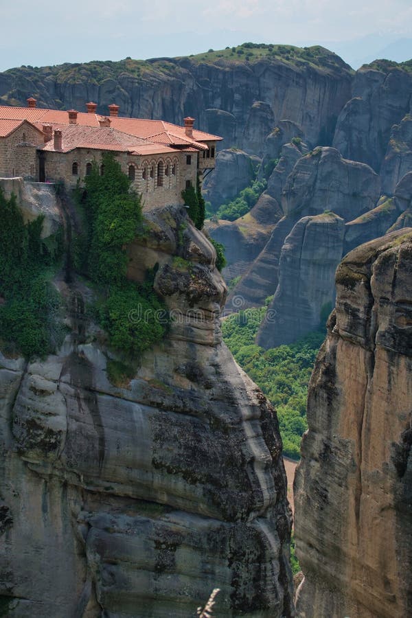 Meteora monasteries stock image. Image of building, architecture ...