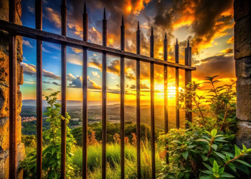 A Striking Sunset Paints a Landscape of Confinement and Contrasting ...