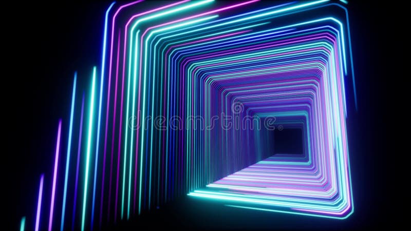 A Breathtaking Neon Tunnel Adorned with Vibrant Light Effects that ...