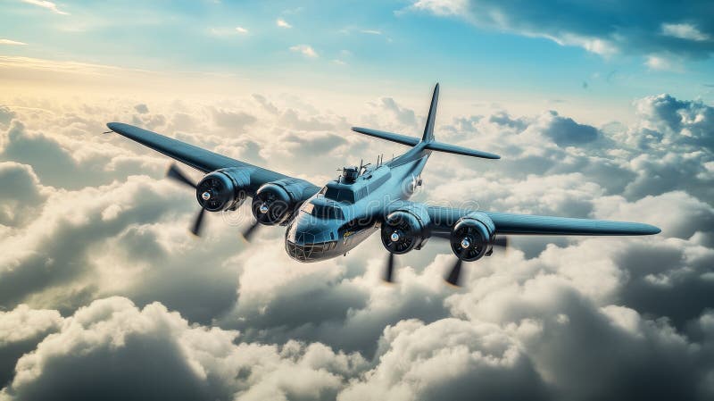 Breathtaking Wide Angle Perspective of Wwii Aircraft Flying Amidst ...